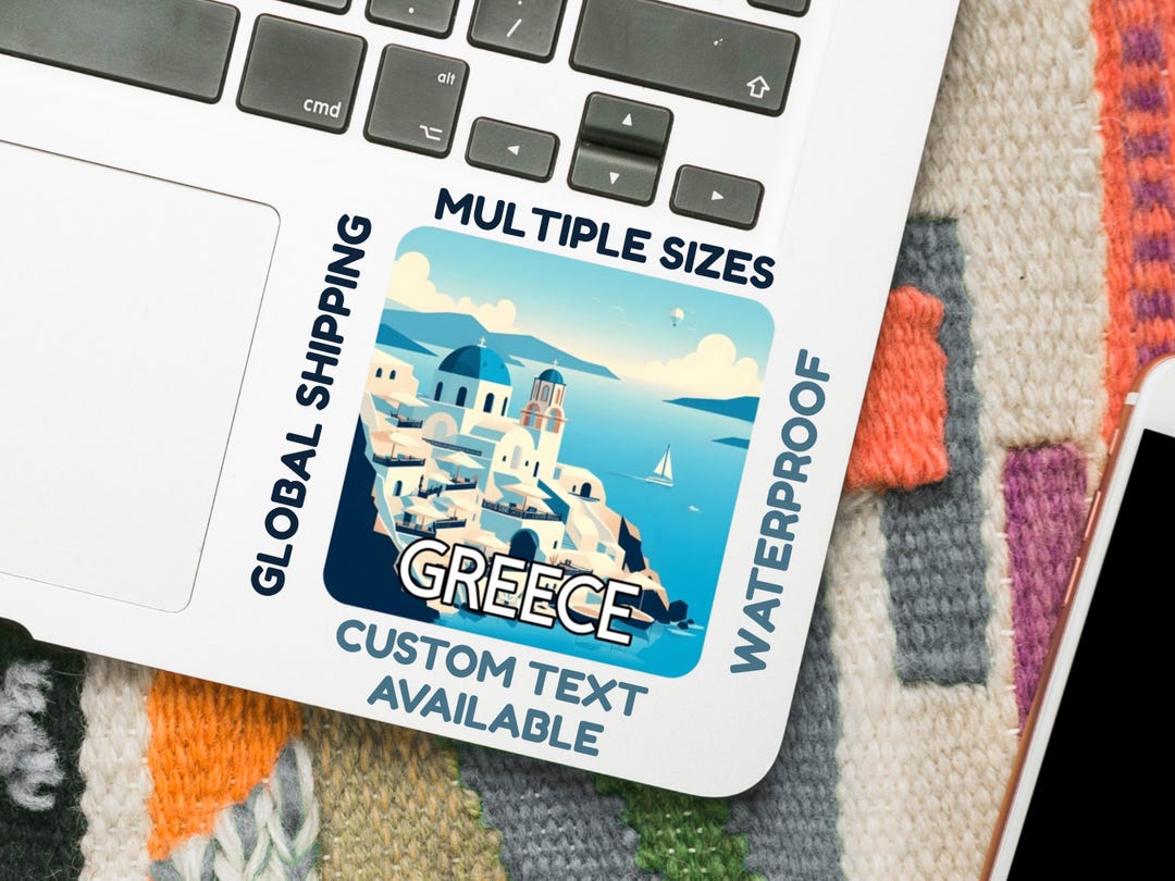 Visit Santorini Sticker for Laptop Love Greece Travel Stickers for Car ...