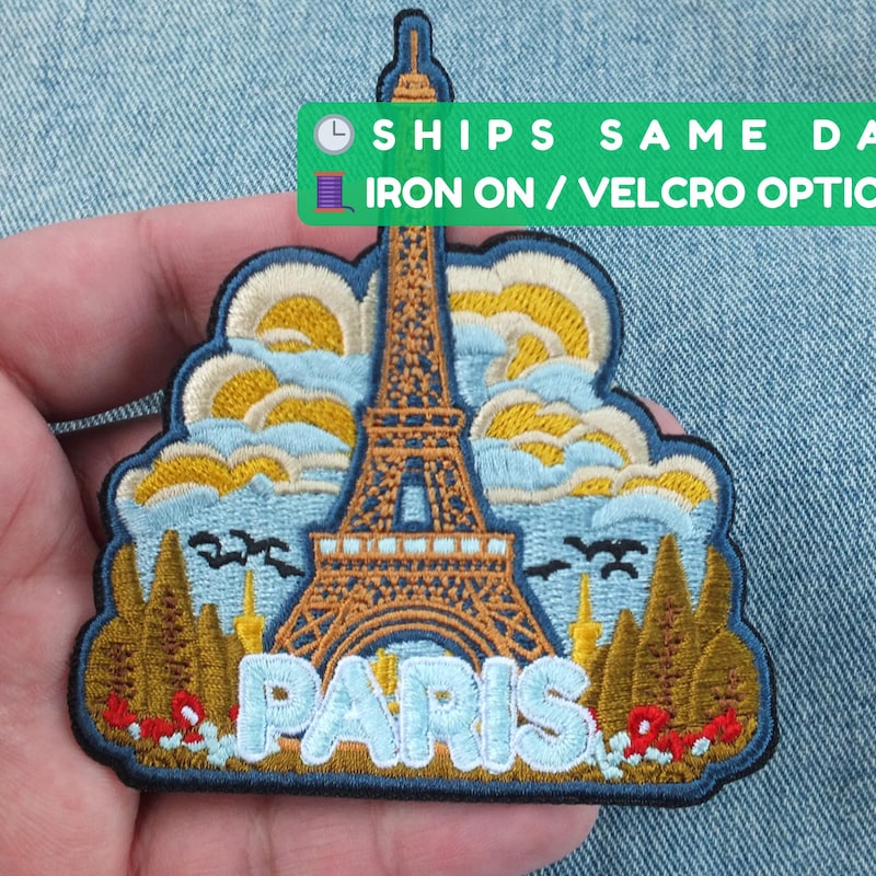 Embroidered Badge Paris - Etsy UK