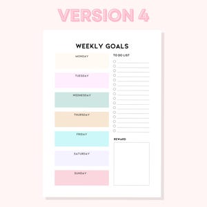 Weekly Goal Planner Printable, Weekly Goals, Weekly Agenda, to Do List ...