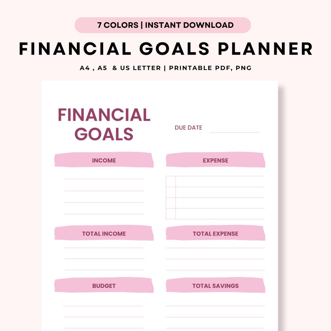 Financial Goals, Financial Goals Planner, Financial Goals, Financial ...