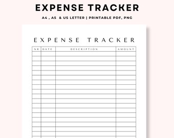 Expense Tracker, Spending Tracker Printable PDF, A4 A5, Letter, Budget ...