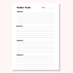 Yearly Planner, Quarterly Goals, Tasks&reminders, Annual Overview ...