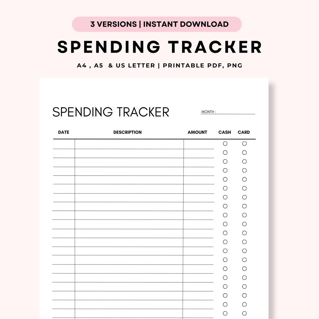 Spending Tracker Printable, Spending Tracker, Expense Tracker, Spending ...