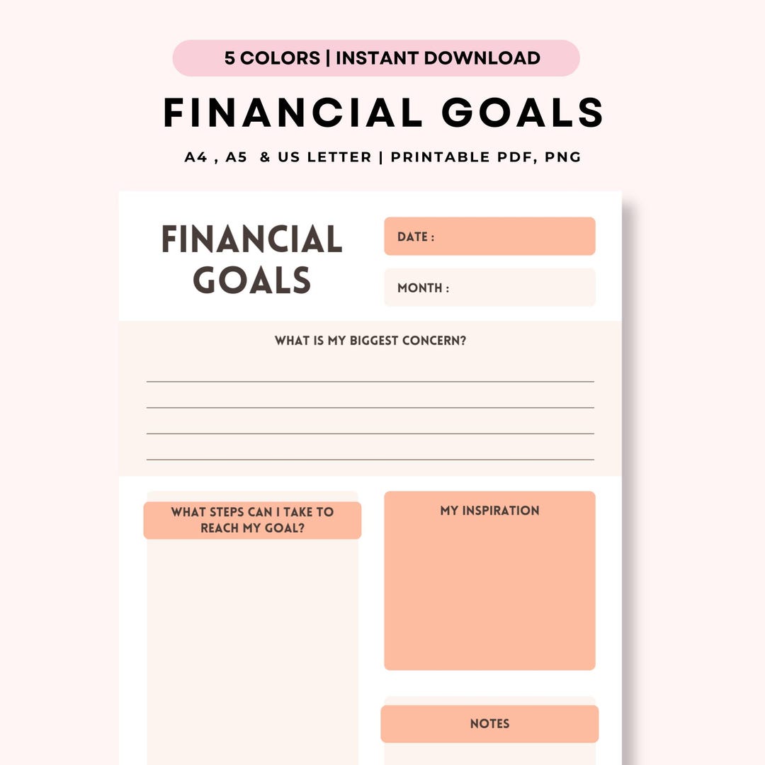 Financial Goals, Financial Goals Planner, Financial Goals, Financial ...