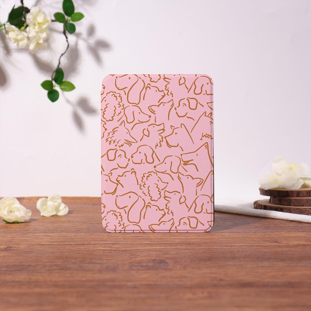 Custom Pink Whimsical Dogs Kindle/kobo Case With Auto Wake for Kobo ...