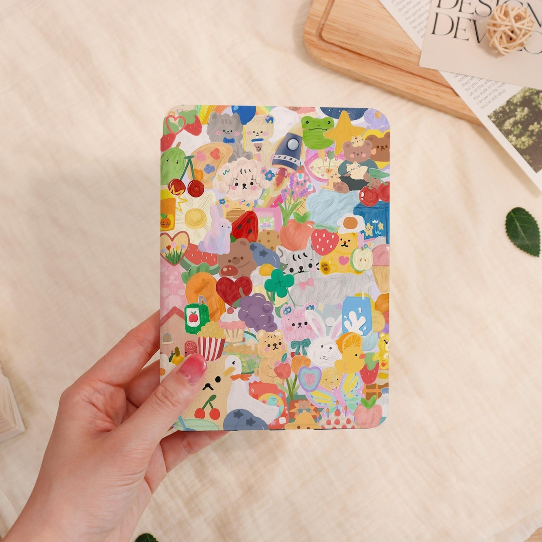 Custom Cute Hand-drawn Animals Kindle/kobo Case W Auto Wake for Kobo ...
