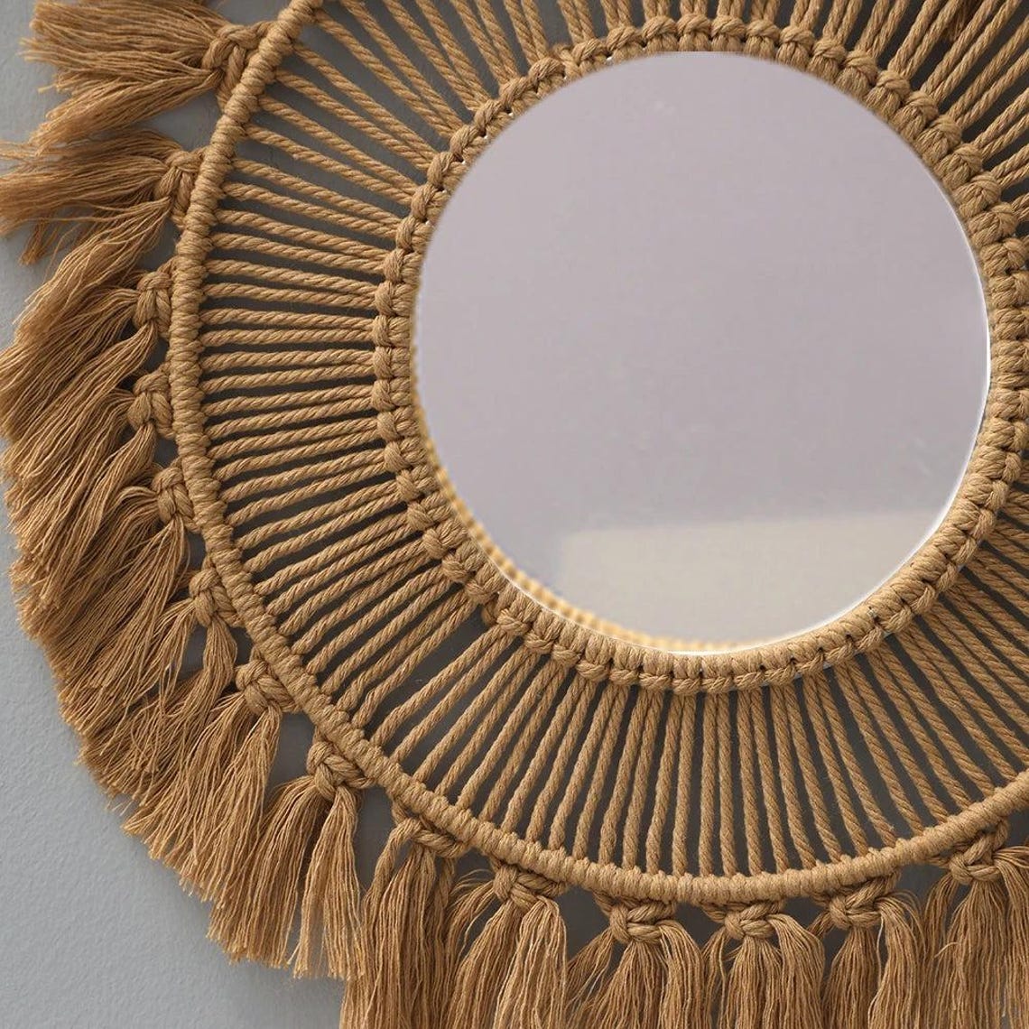 Miroir Rond En Macramé - Décoration Murale - Etsy