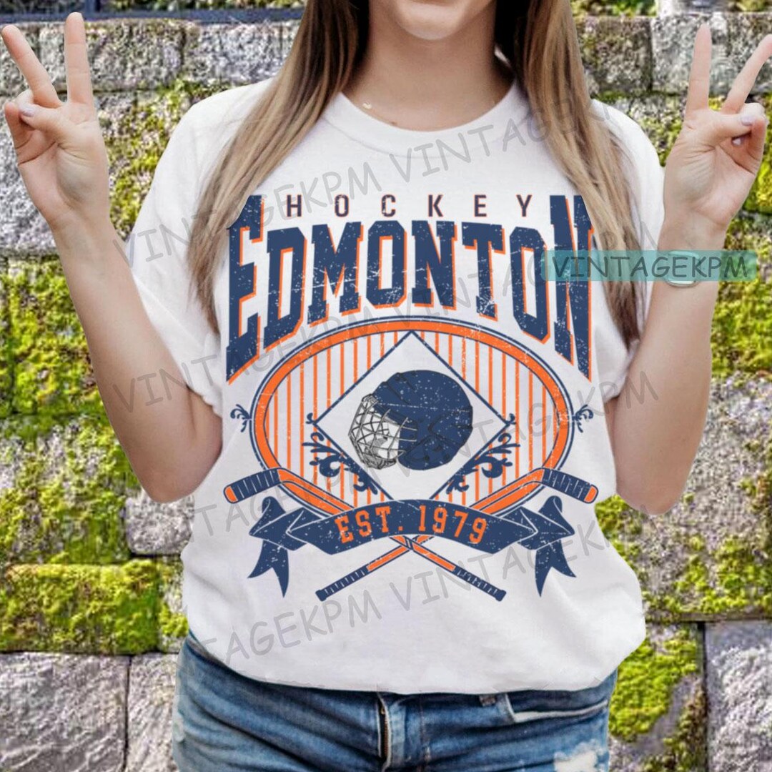 Vintage Edmonton Hockey PNG, NHL Design Png, Hockey PNG for Tee, Hockey ...