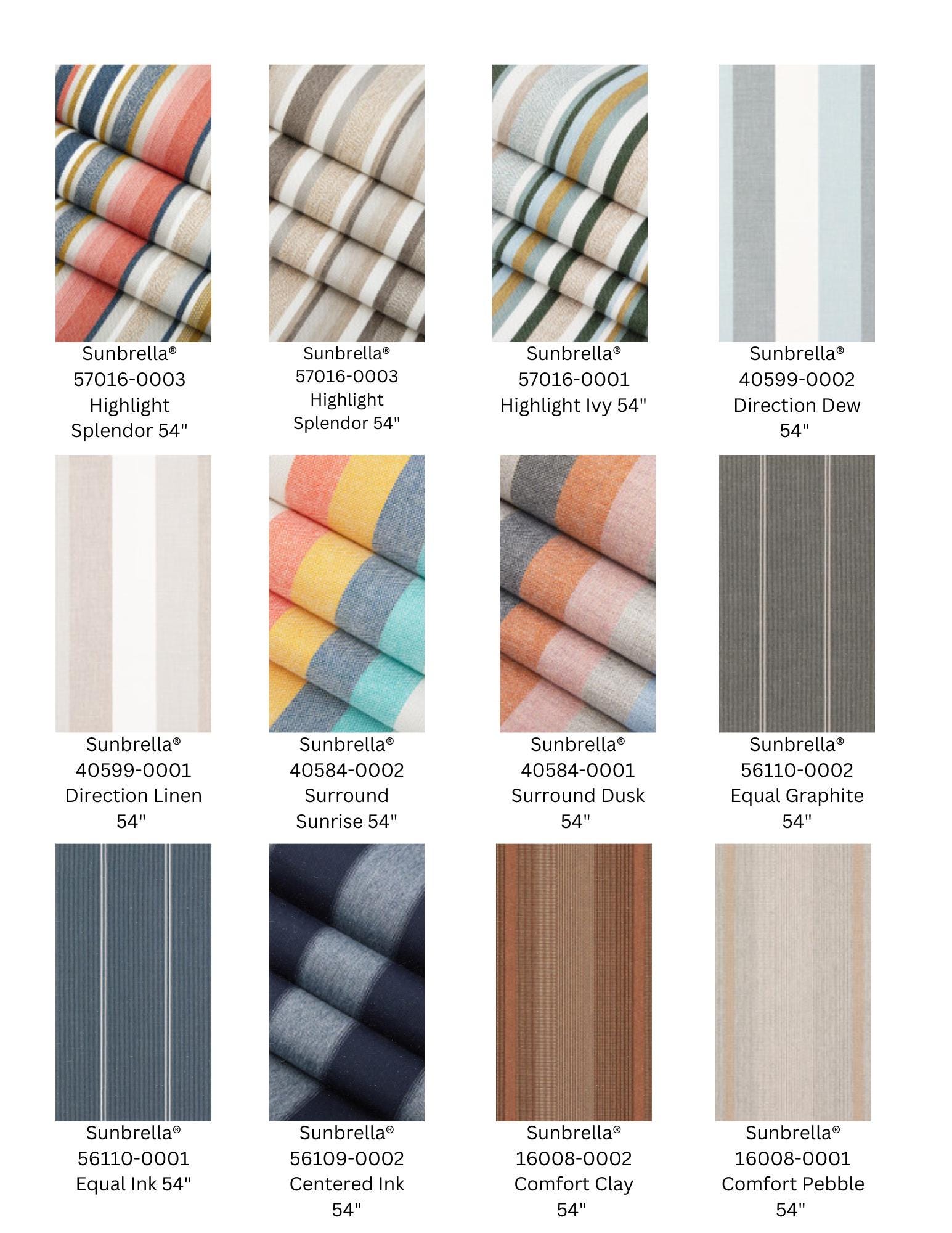 Sunbrella Striped 2" Custom Size Window Seat Cushion - Made to Order ...