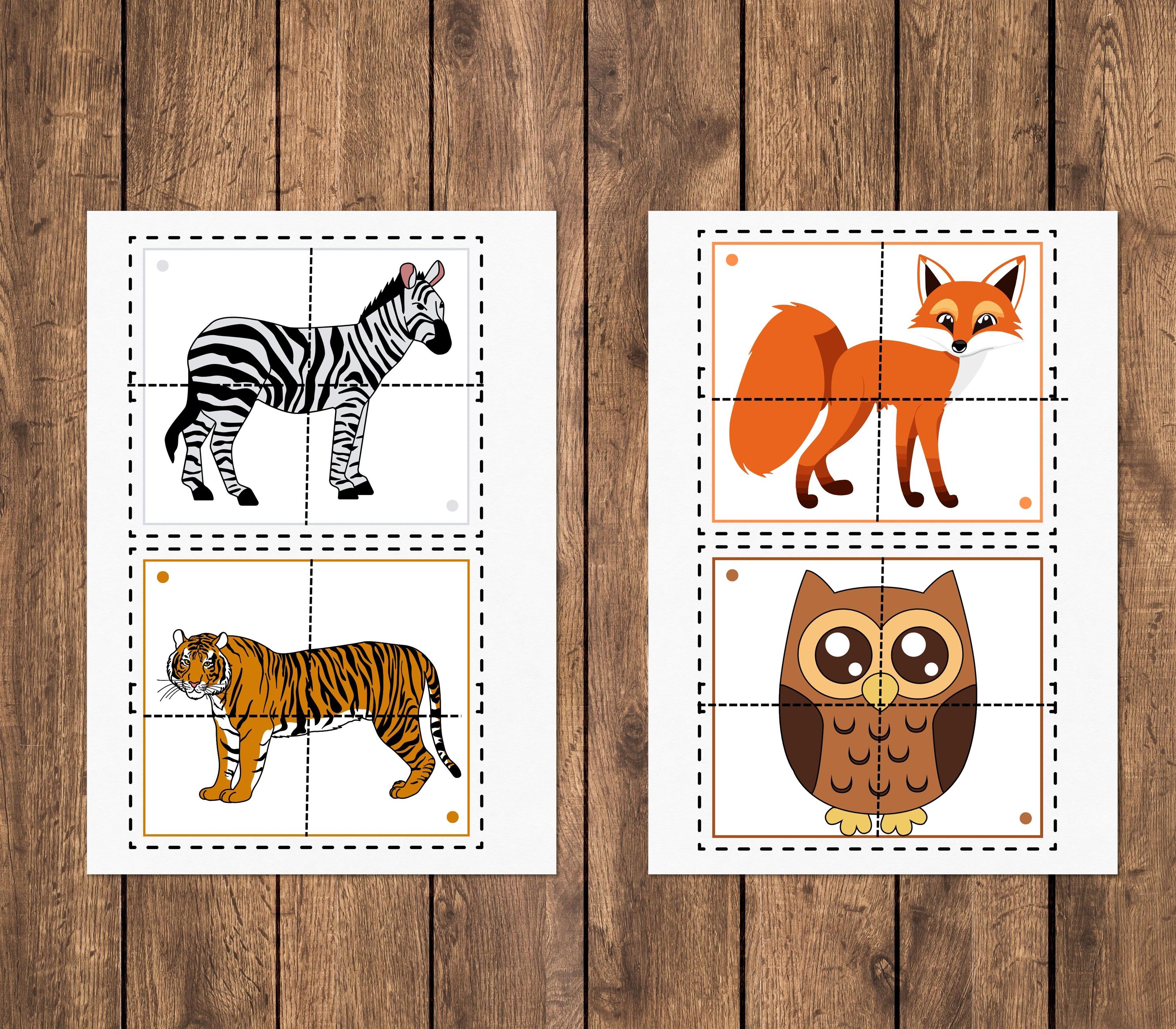 Animal Matching - Puzzles - Printable - Homeschool - Teacher Resources ...