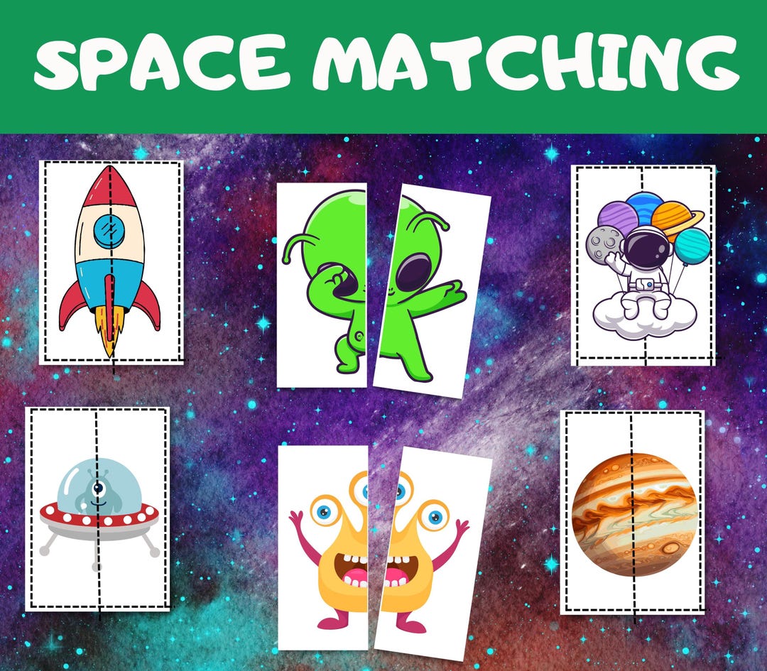Space Matching Game, Rockets Matching Activity, Solar System Game ...