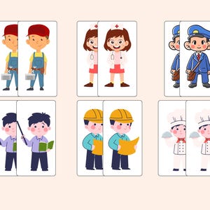 Community Helpers Preschool Sorting Mats. Professions Printable ...