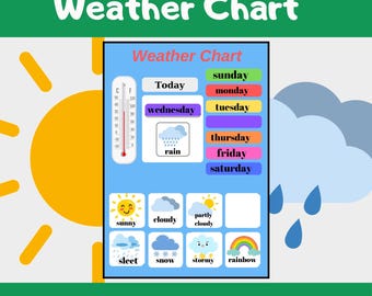 Weather Station Printable, Kids Weather Chart , Preschool Activities ...