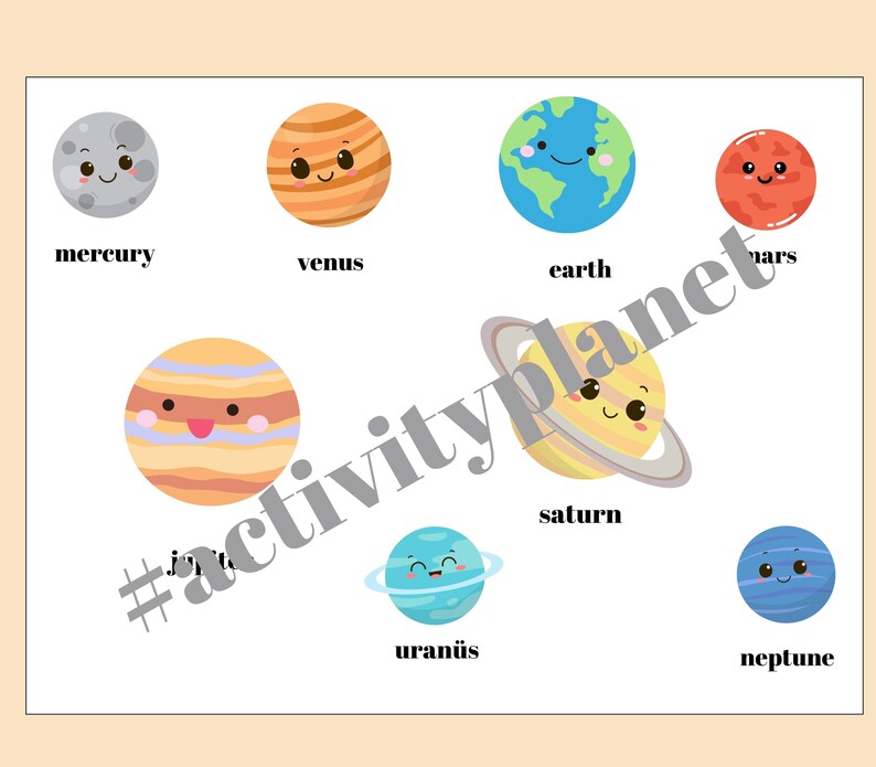 Planets and Dwarf Planets Matching Activity Montessori Dwarf Planets ...