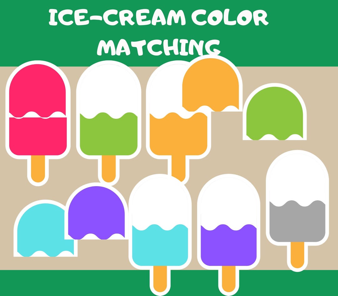 Ice Cream Color Matching Printable, Busy Book, Learn Colours Homeschool ...