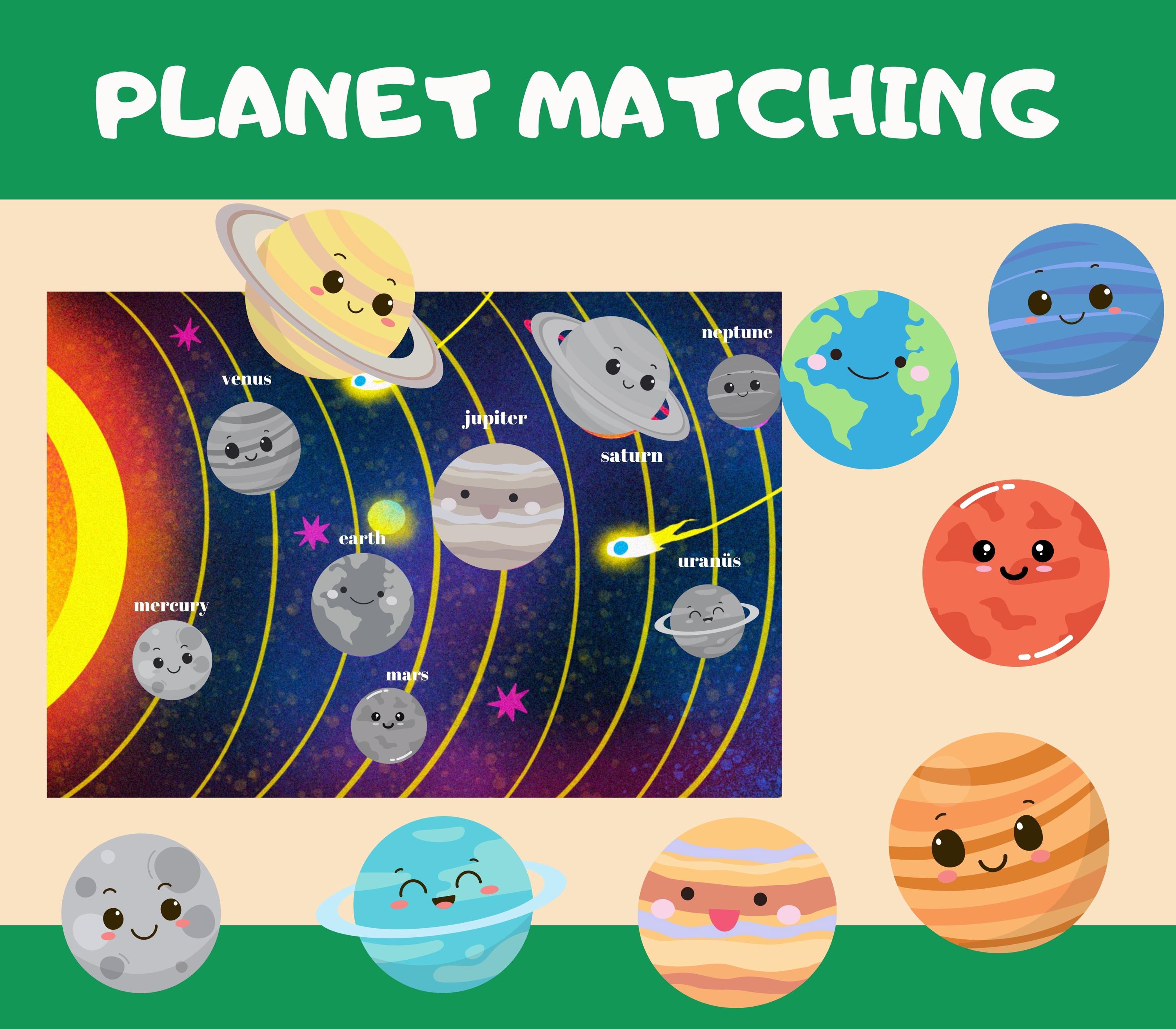Planets and Dwarf Planets Matching Activity Montessori Dwarf Planets ...