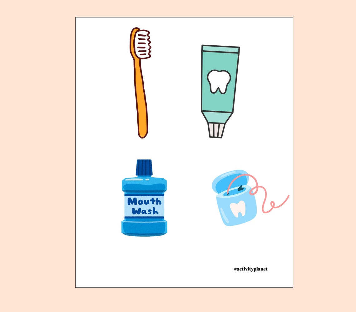 Dental Health Brushing Teeth Activity DIGITAL DOWNLOAD, Printable ...