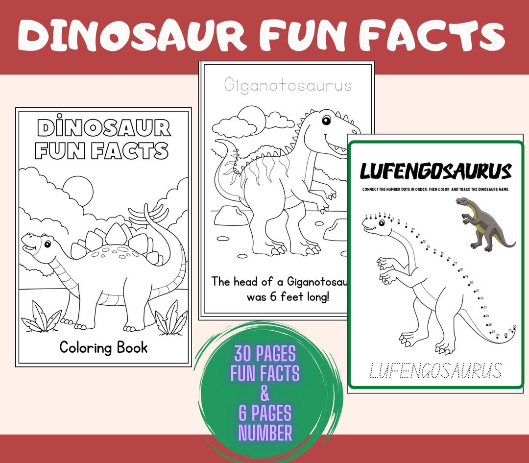 Dinosaurs Coloring Pages. Dinosaur Fun Facts, Funny, Dinosaur-themed ...