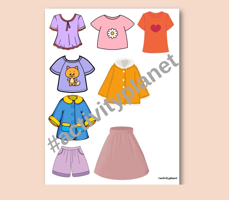 Printable Dress up Activity Girl Version, Dressing Activity, Kids Game ...