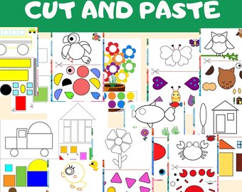 Montessori Cut and Glue Preschool Printables Cut and Paste Kindergarten ...