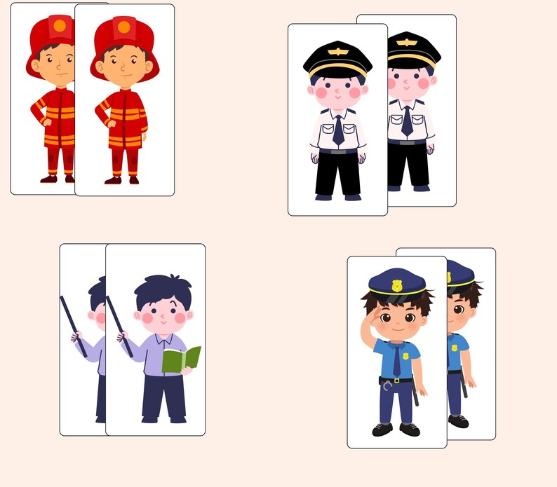 Community Helpers Preschool Sorting Mats. Professions Printable ...