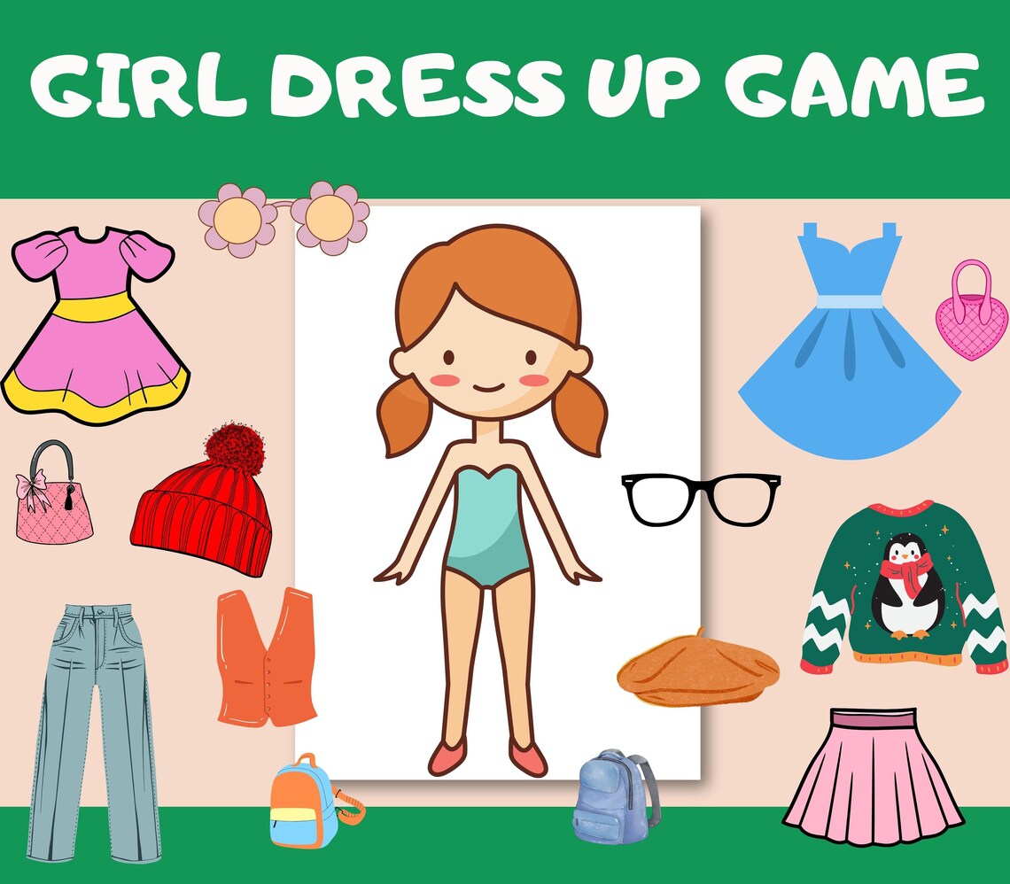 Printable Dress up Activity Girl Version, Dressing Activity, Kids Game ...