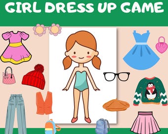 Printable Dress up Activity Girl Version, Dressing Activity, Kids Game ...