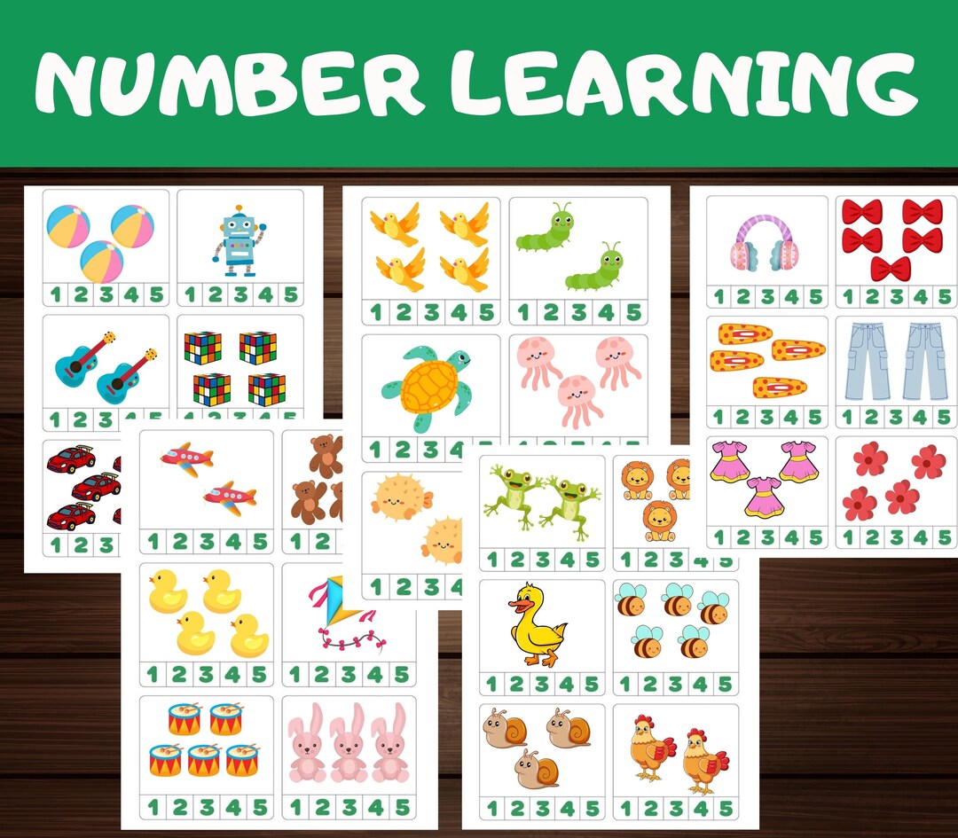 Number Matching Activity - Number Learning - Counting and Tracing Game ...