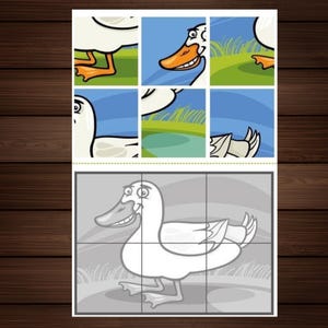 Animals Matching Game for Kids, Symmetry Puzzle, Animals Puzzle, Cut ...