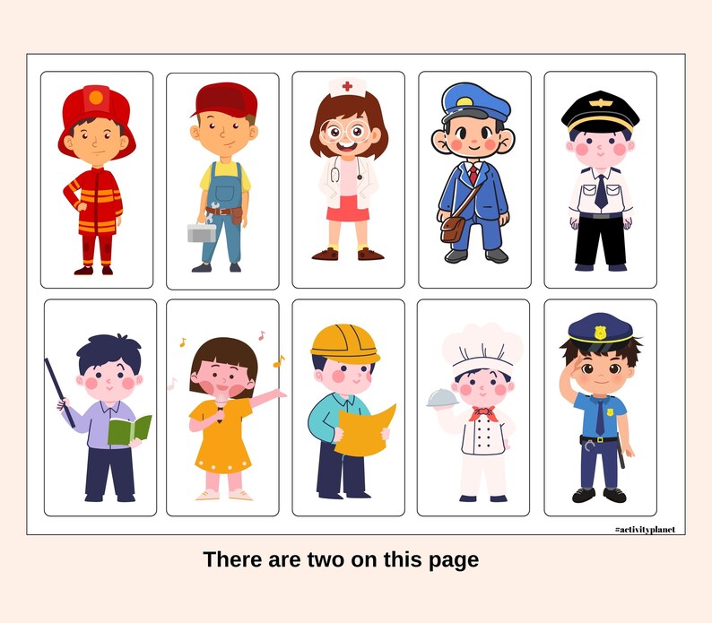 Community Helpers Preschool Sorting Mats. Professions Printable ...