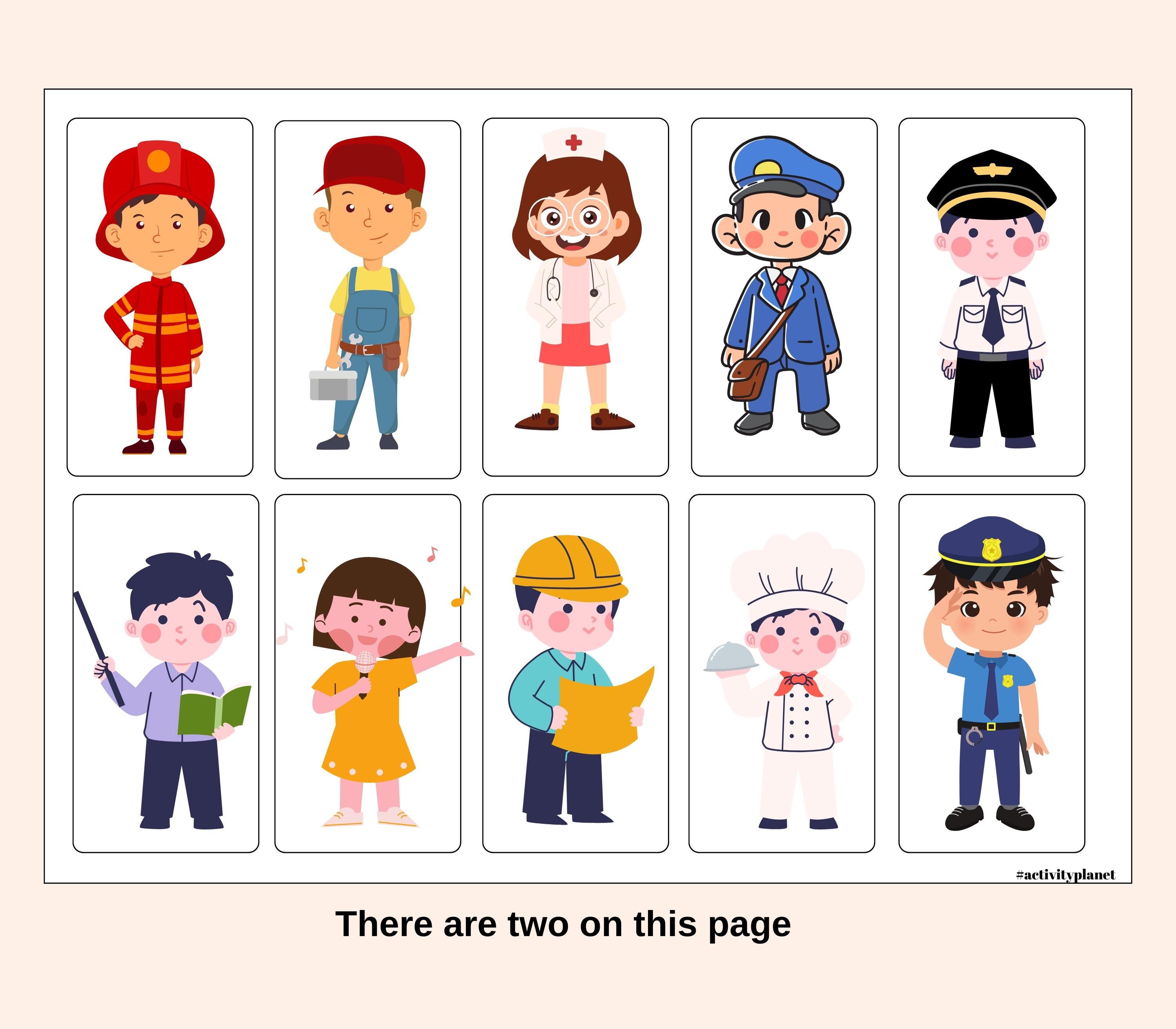 Community Helpers Preschool Sorting Mats. Professions Printable ...