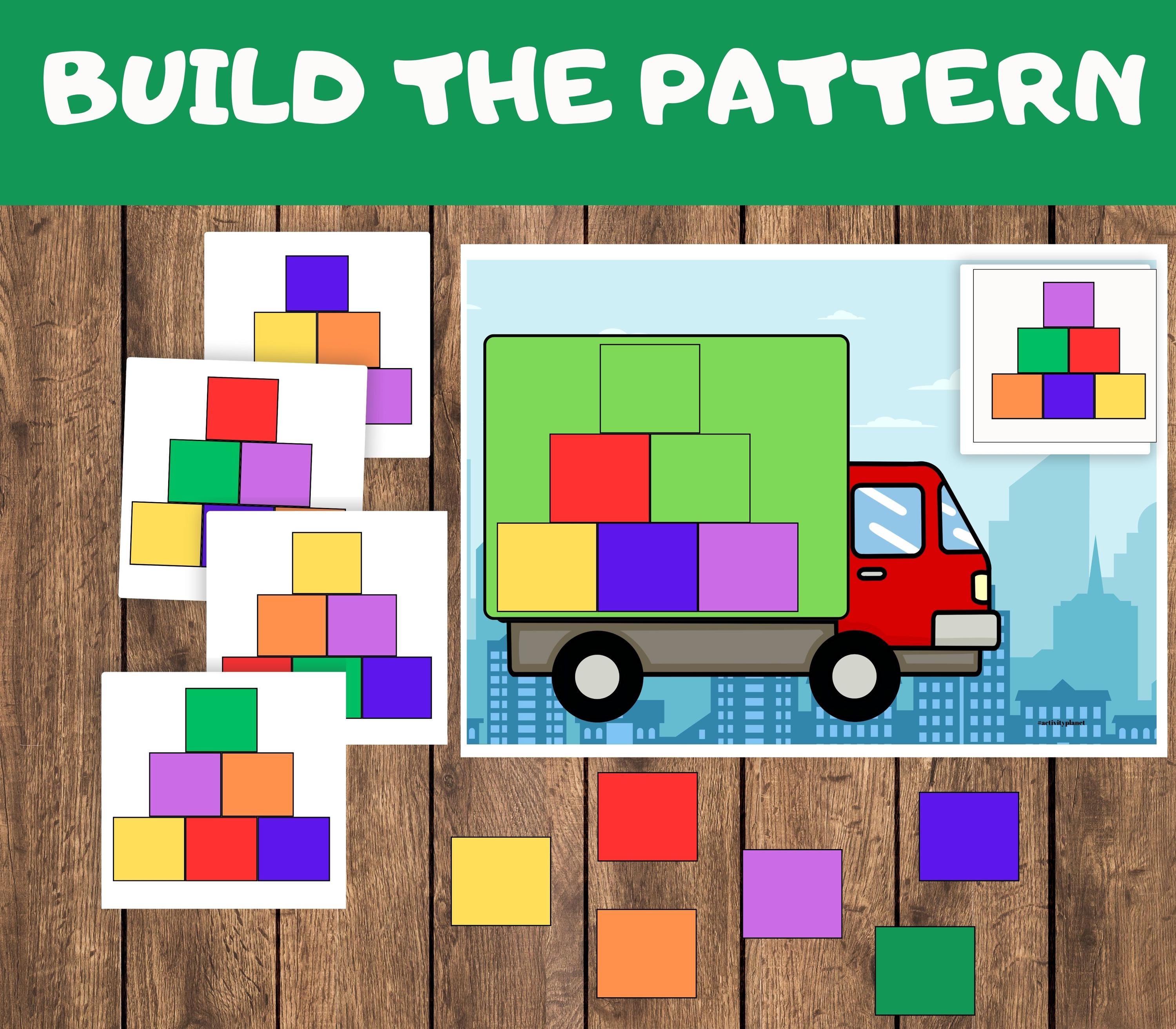 Build the Pattern, Preschool Pattern Activity, Toddler Matching Game ...