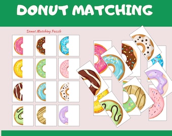 Holiday Donut Match Game - Instant Download - Donut Game - Donut Party ...