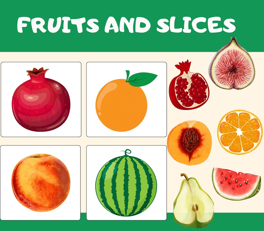 Fruit Puzzles, Matching Cards, Symmetry, Montessori Activity, Toddler ...