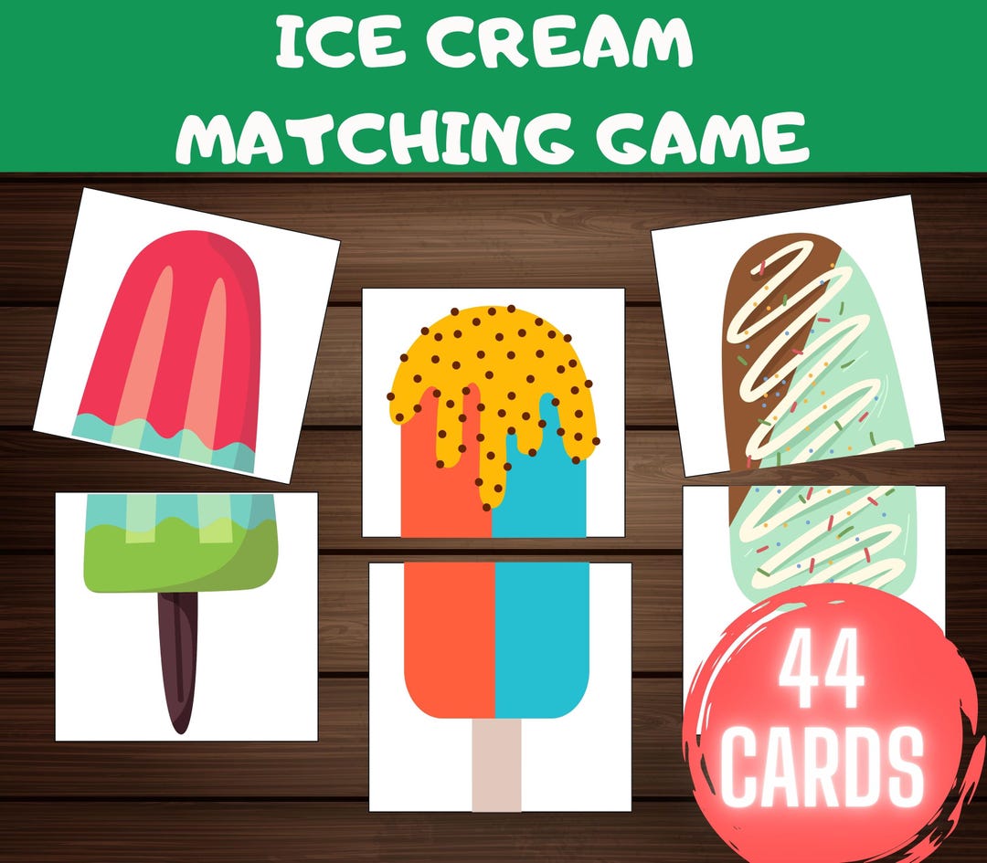 Ice Cream Matching Game for Kids, Ice Cream Matching Activity, Summer ...