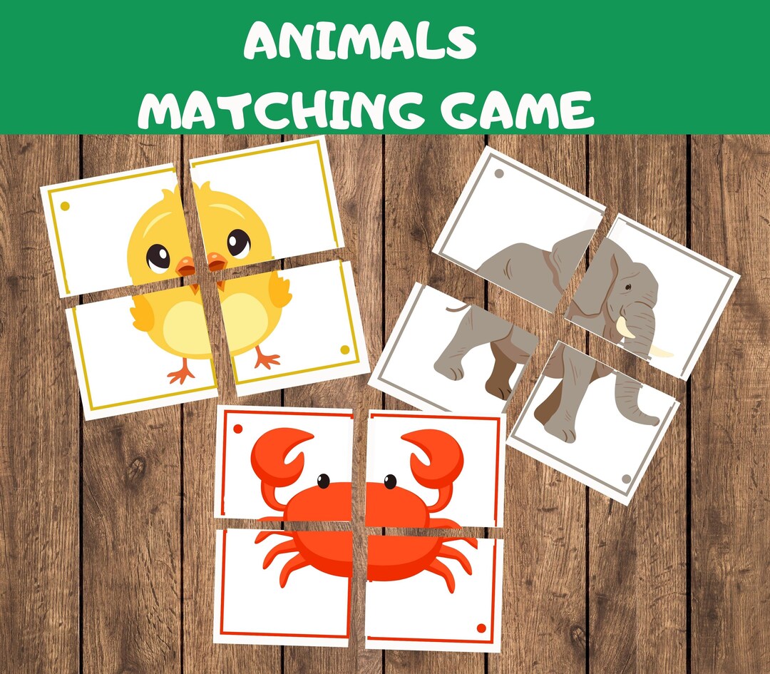 Animal Matching - Puzzles - Printable - Homeschool - Teacher Resources ...