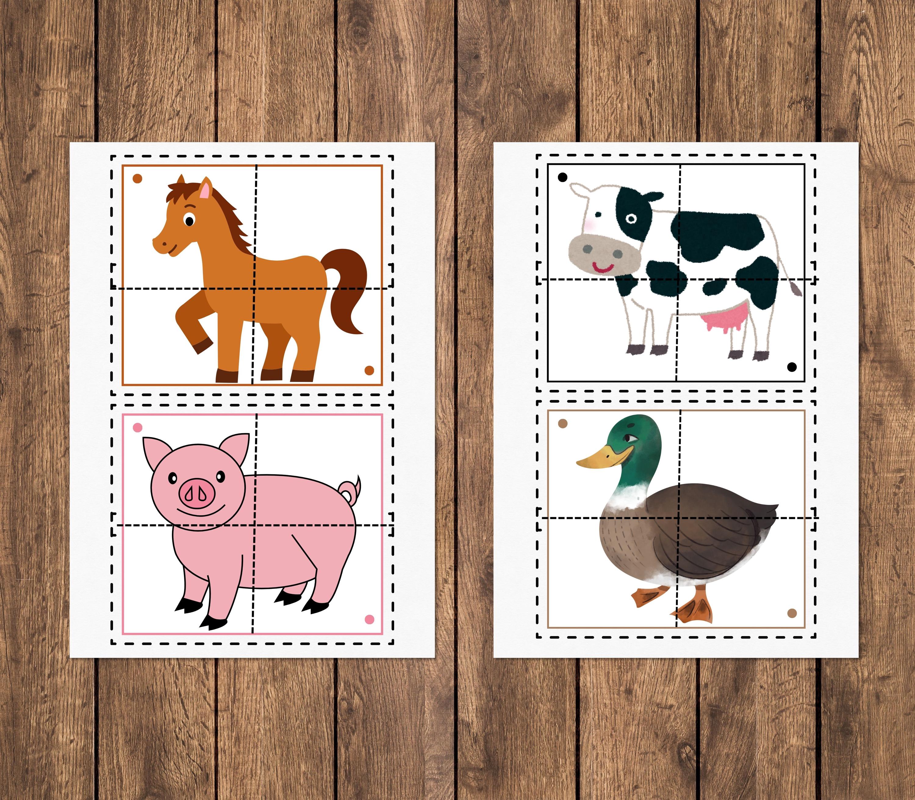 Animal Matching - Puzzles - Printable - Homeschool - Teacher Resources ...