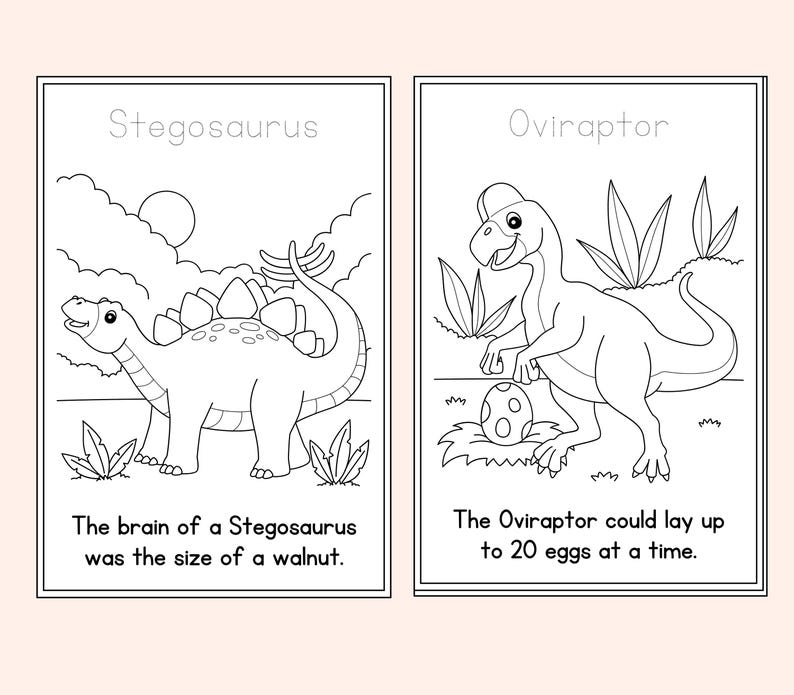 Dibujos para colorear de dinosaurios. Datos curiosos sobre los ...