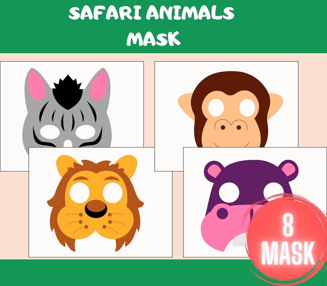0 Safari Animal Mask Printables, Kid's Safari Masks, Printable Ideas ...