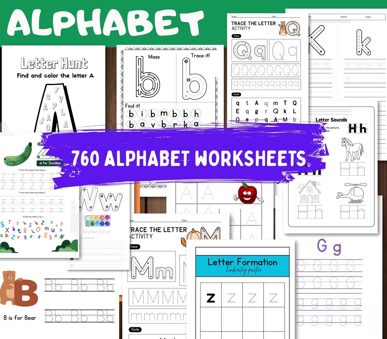 Letter of the Week Worksheets Printable, Alphabet Busy Book, Learning ...