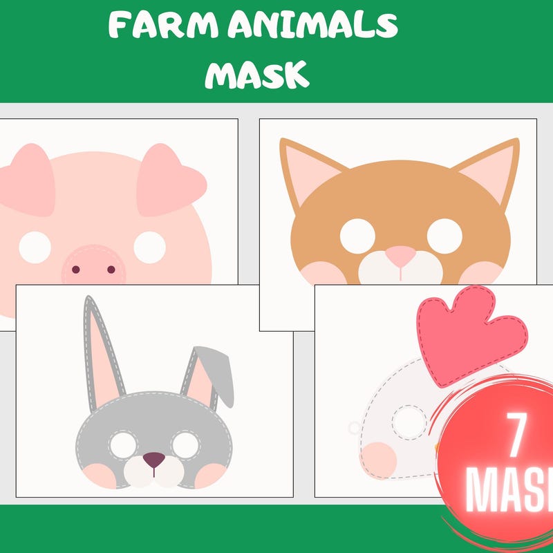 Farm Animal Mask - Etsy