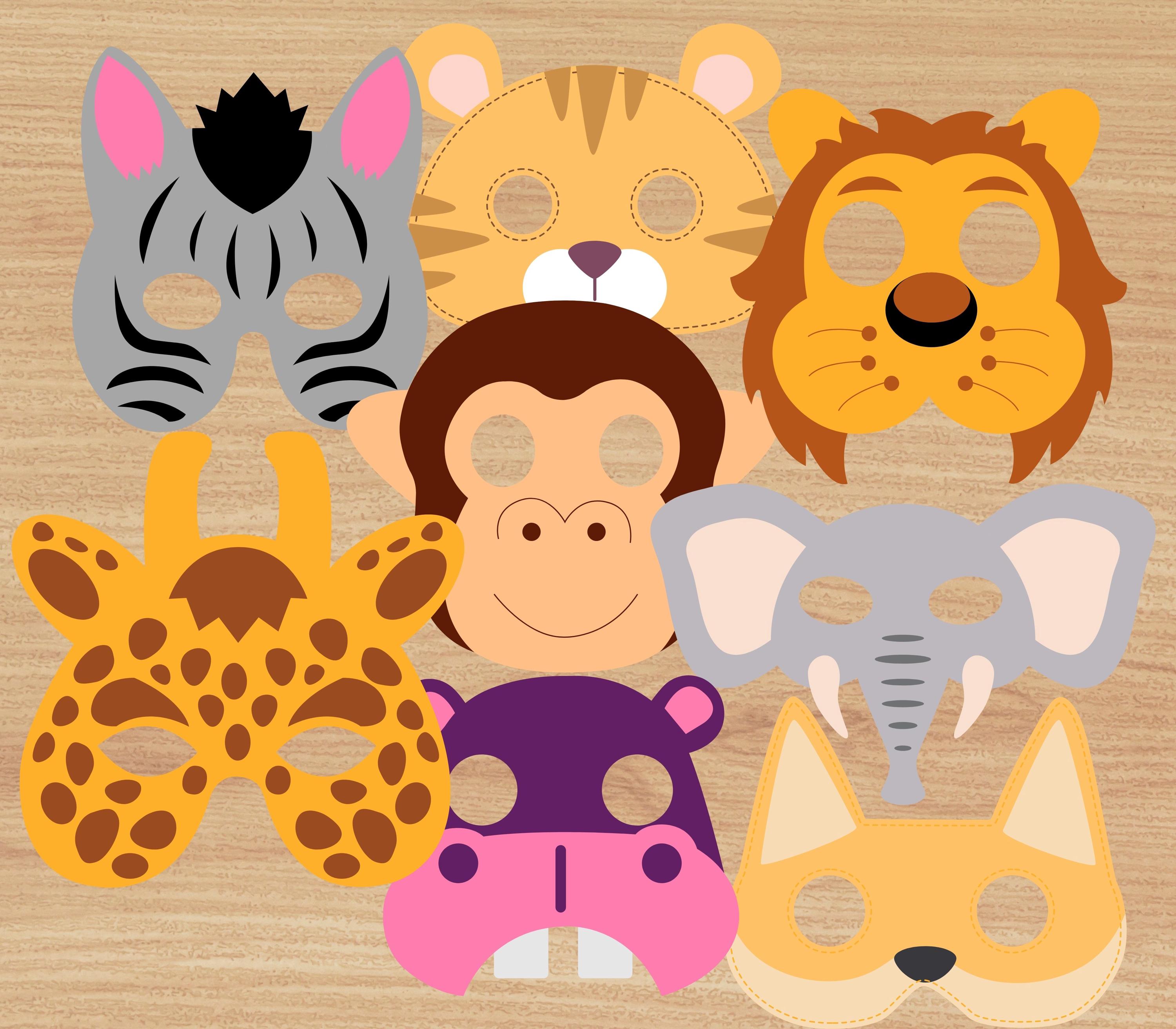 0 Safari Animal Mask Printables, Kid's Safari Masks, Printable Ideas ...