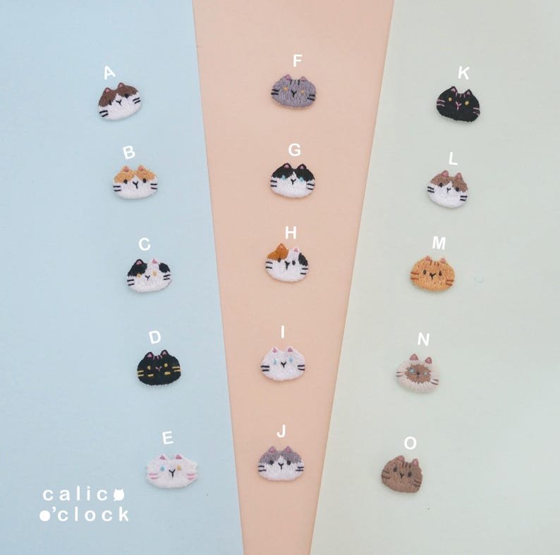 Personalized Collar, Hand Embroidered Cat Name and Cat Face Attached ...