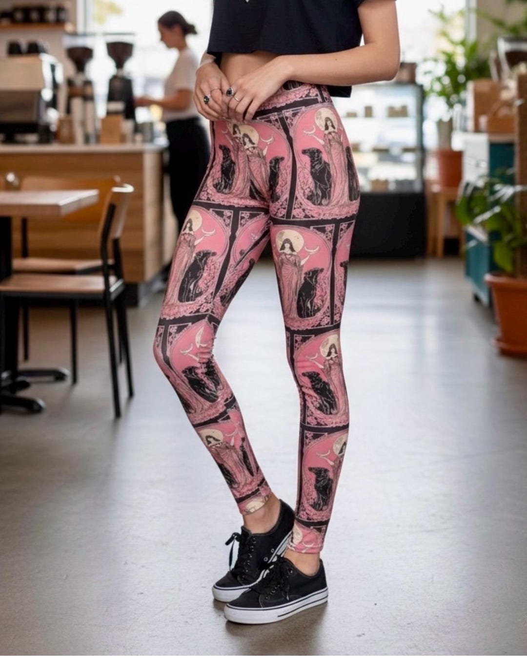 Hecate Goddess Leggings, Triple Moon Yoga Pants, Witchy Workout ...