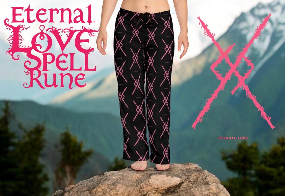 Sigil Love Spell Pajama Pants, Witch Rune Pjs, Pagan Lovers Gifts ...