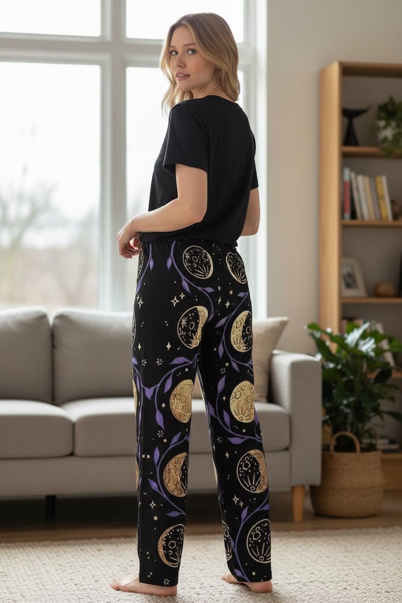 Moon Phase Celestial Lounge Pants Witchy Astrology Pajama Bottoms - Etsy