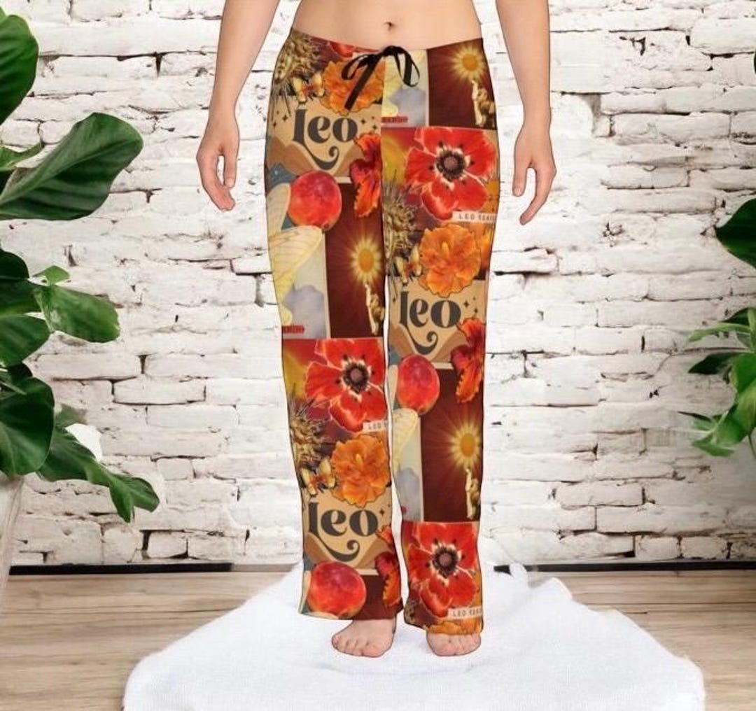 Colorful Leo Women's Pajama Pants, Zodiac Wear for Astrology Lovers ...