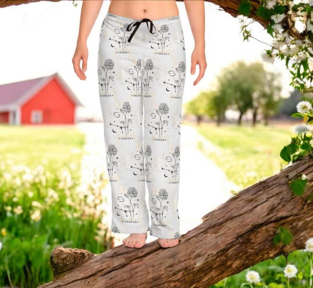 Cancer Star Chart Women's Pajama Pants, Astro Divination Pjs, Zodiac ...