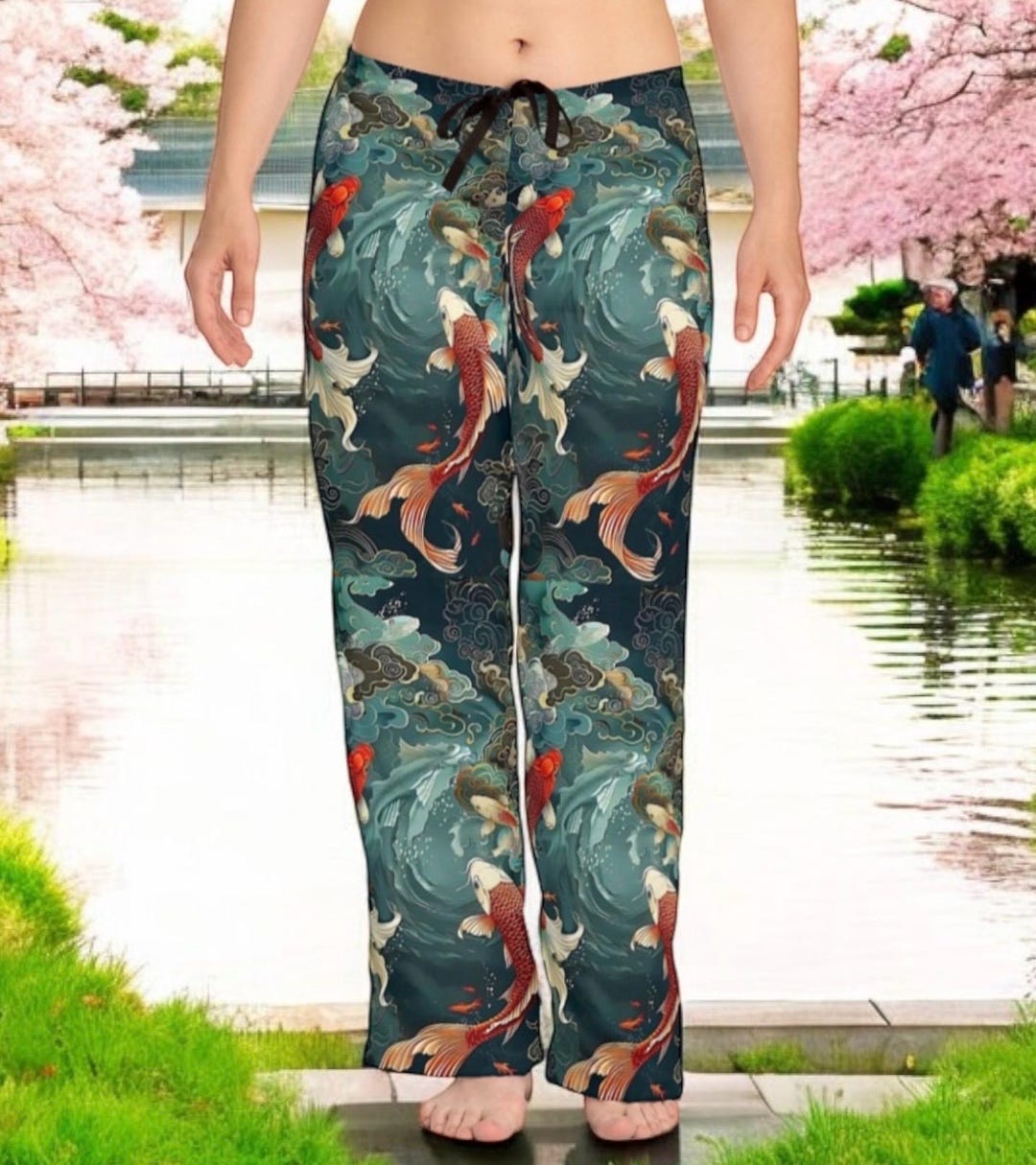 Japanese Koi Fish Lounge Pants for Men or Women -artistic Wide Leg ...
