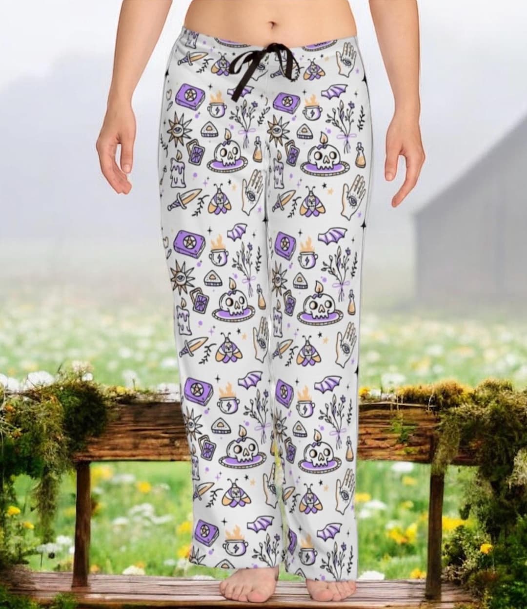Witchy Pajama Pants, Gothic Sleepwear, Occult Lounge Pants for Women ...